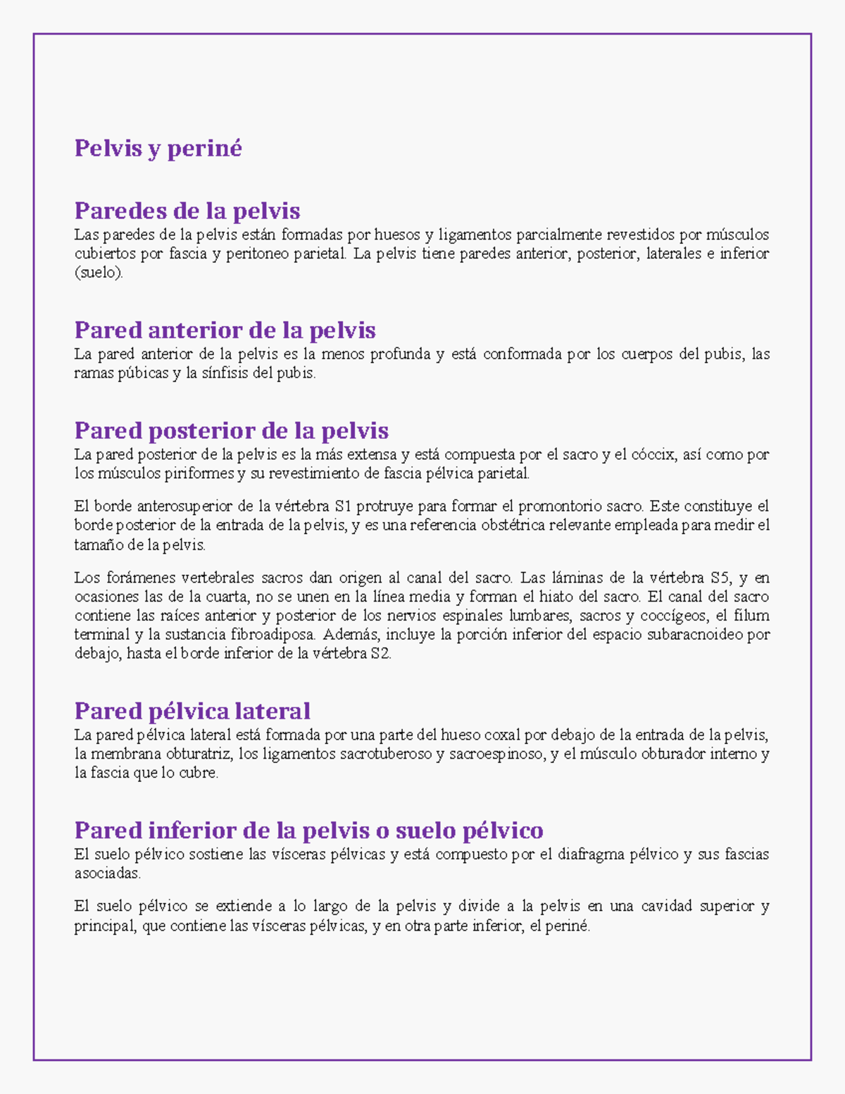 Estudio de la Pelvis y Periné: Paredes, Fascias y Espacios Anatómicos ...