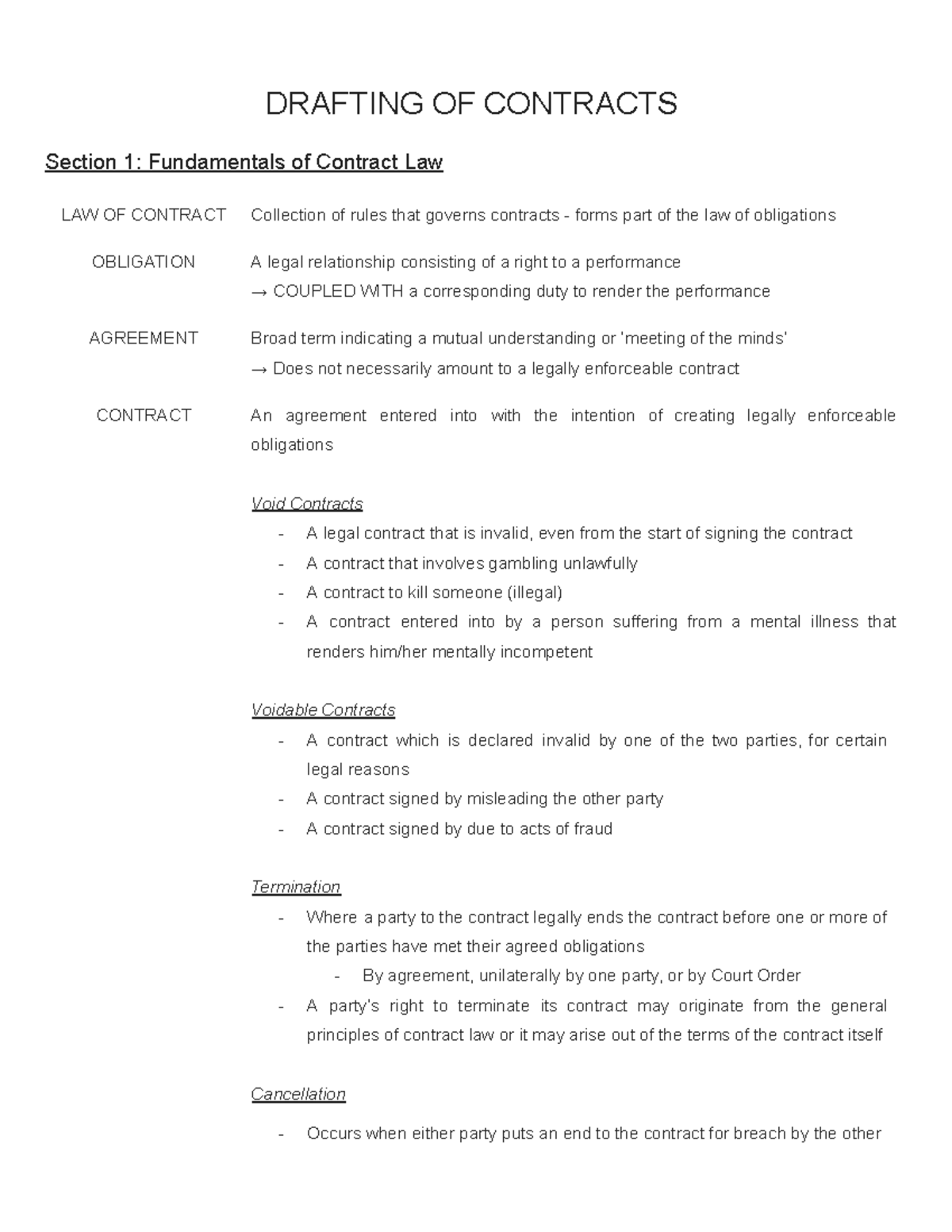 Contract Law LEAD: Fundamentals and Drafting of Contracts Overview ...