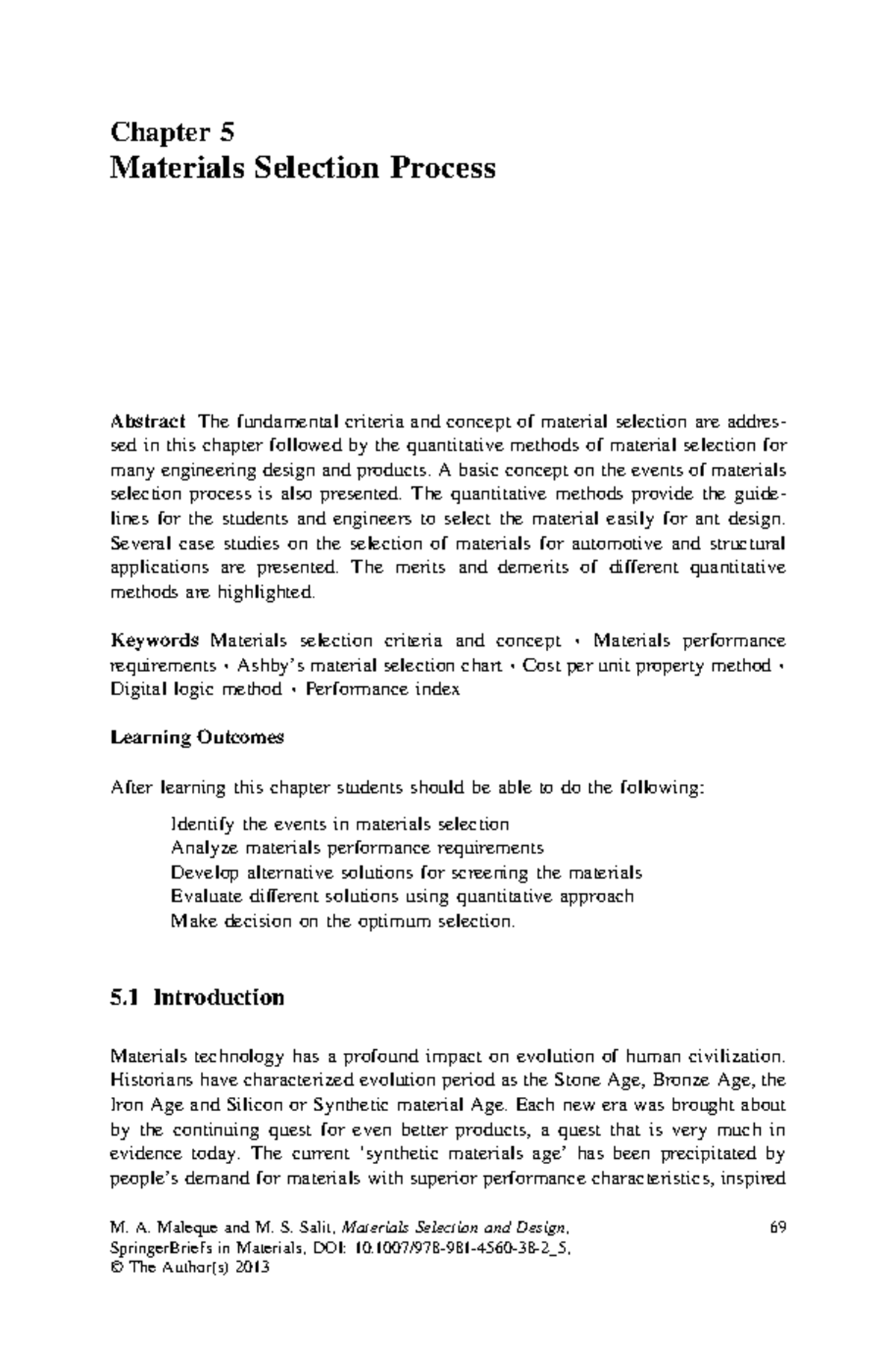 Materials Selection Process: Case Studies & Quantitative Methods (ENG 101) - Studocu