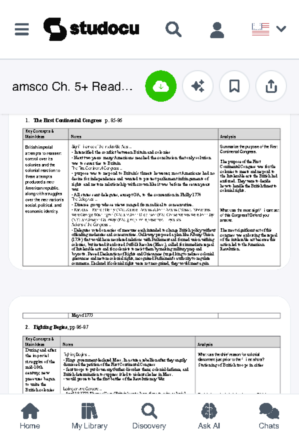 Amsco Ch. 5+ Guided Reading Analysis for AP USH - The American ...