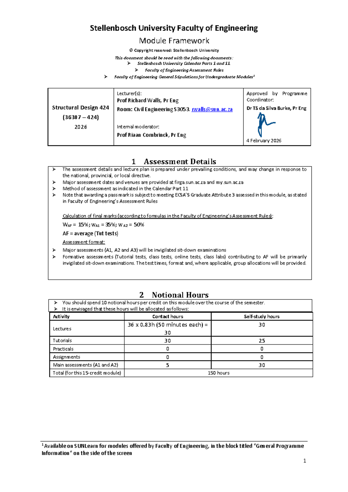 MG Structural Design 424 (2026) Module Framework and Assessment Guide ...