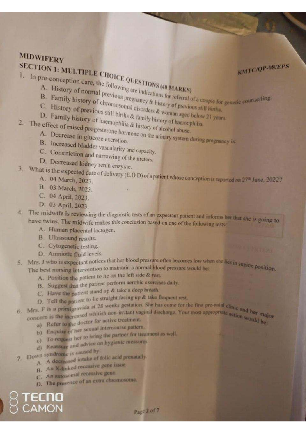 MIDWIFERY 101: MULTIPLE CHOICE QUESTIONS FOR FINAL EXAM PREPARATION ...