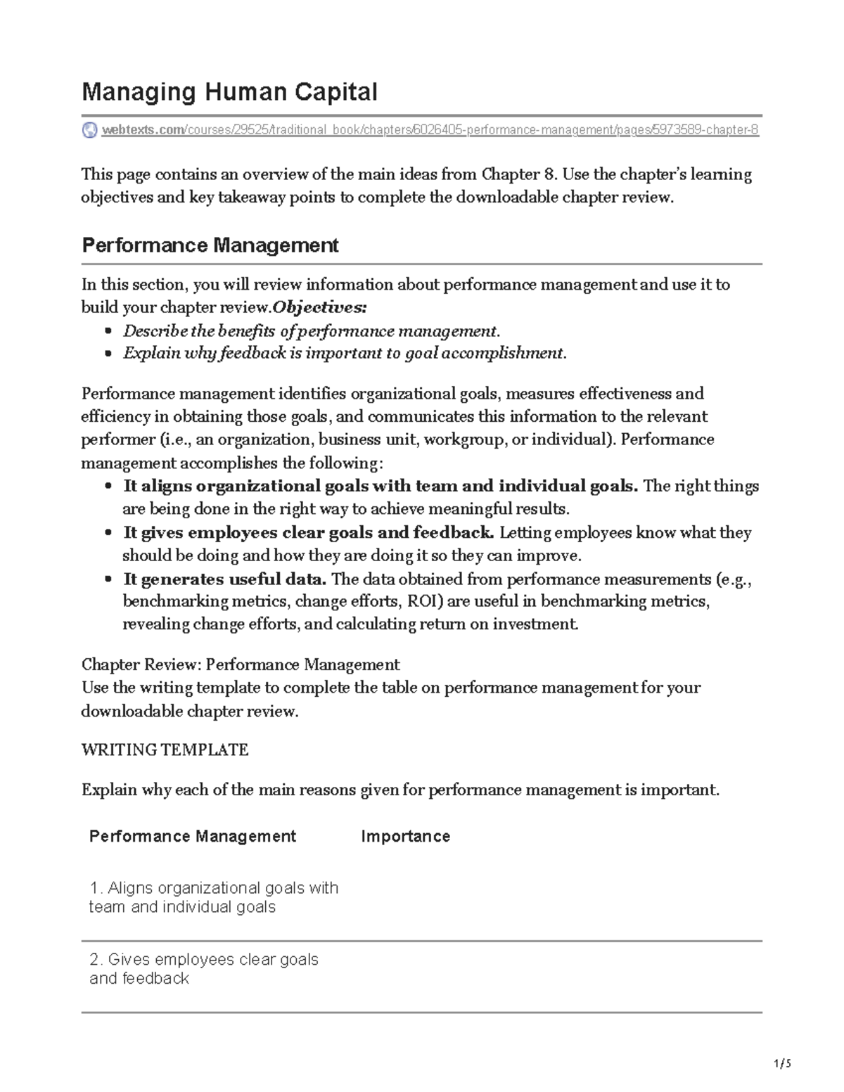 Managing Human Capital - CH08 - Review Guide - Managing Human Capital ...