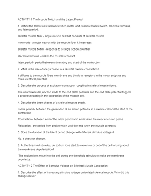 Physio Ex Exercise 2 Activity 6 - PhysioEx Lab Report Exercise 2 ...