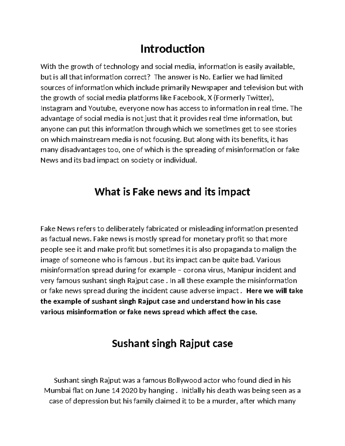 Reports on Fake News Detection: Understanding Misinformation Impact ...