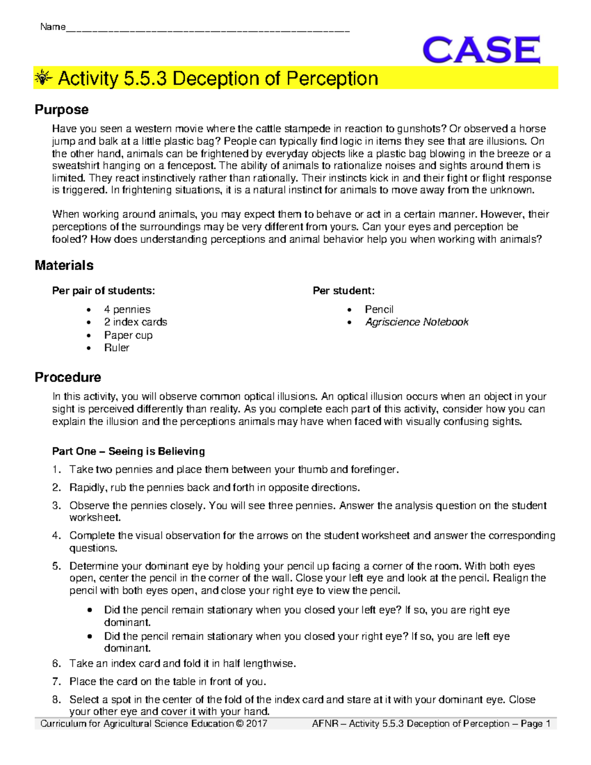 AFNR 5.5.3 Deception of Perception Activity Worksheet - Studocu
