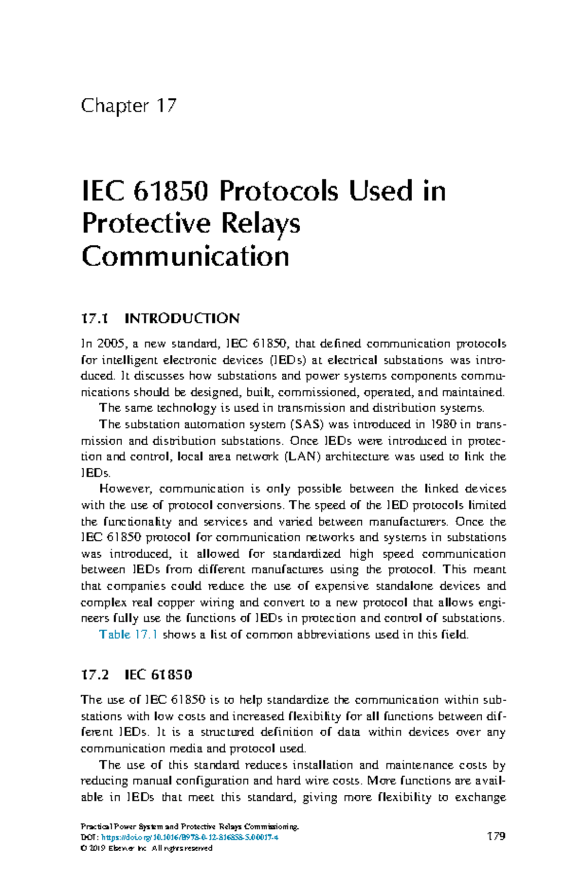 Chapter 17: IEC 61850 Protocols in Protective Relays Communication - Studocu