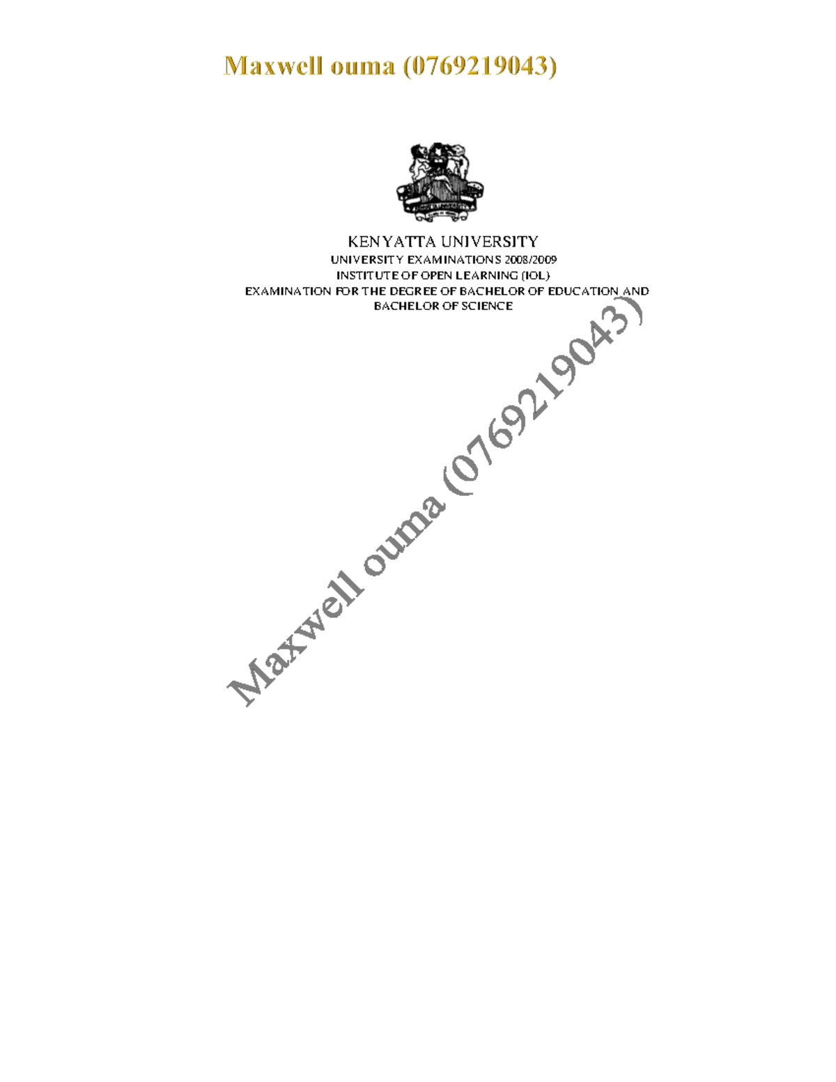 SCH 102: Organic Chemistry 1 Exam - February 2010 - Studocu