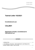 CSL2601 - Unisa - Constitutional Law - Studocu