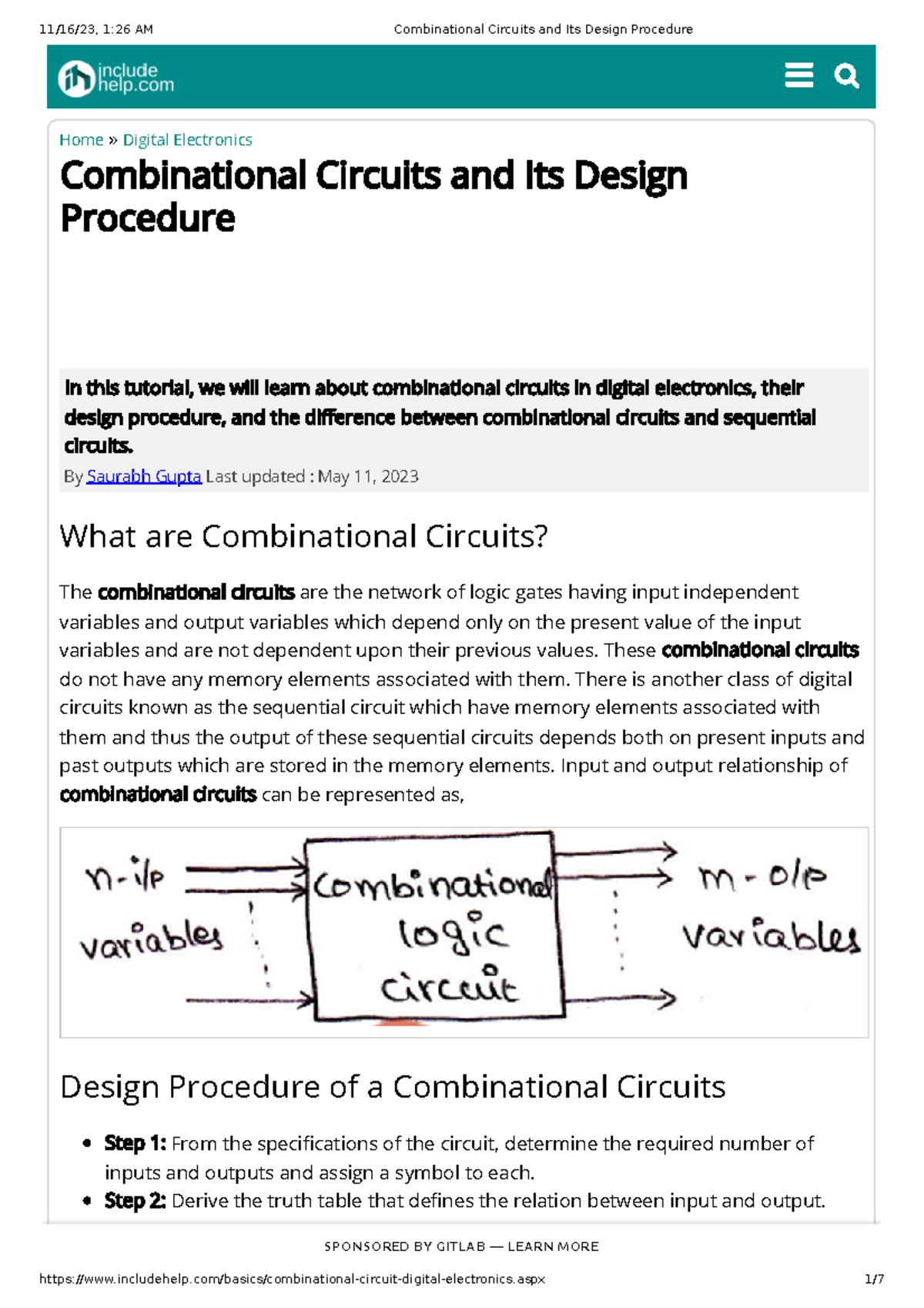 Digital Electronics: Combinational Circuits Design Procedure Guide ...