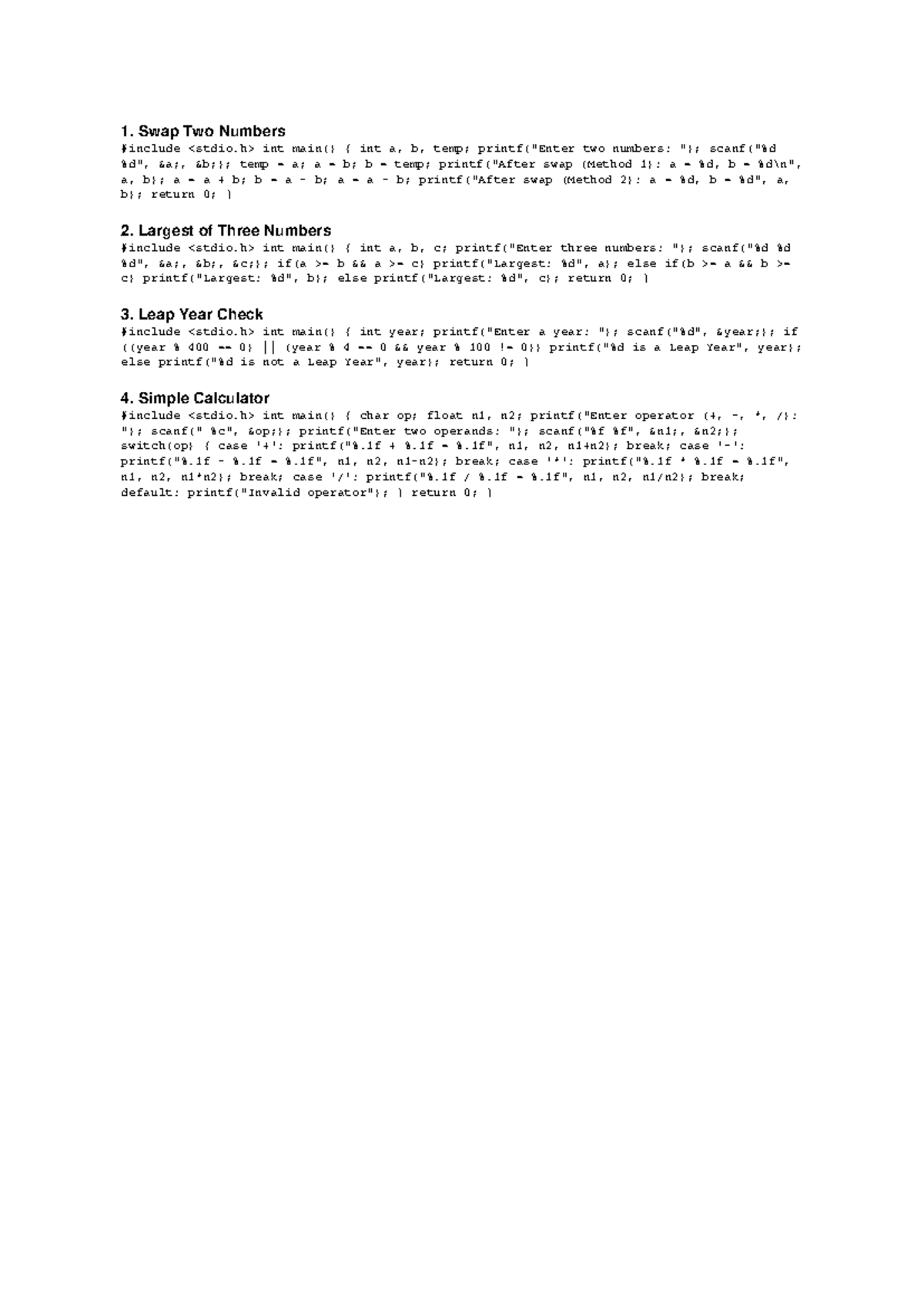 PPS AKTU C Programs - Essential Code Snippets and Notes - Studocu
