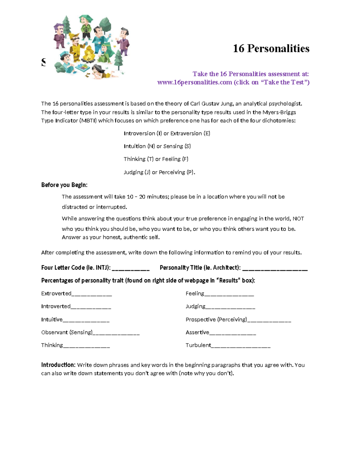 16 Personalities WS - Personality Assessment Guide - Studocu
