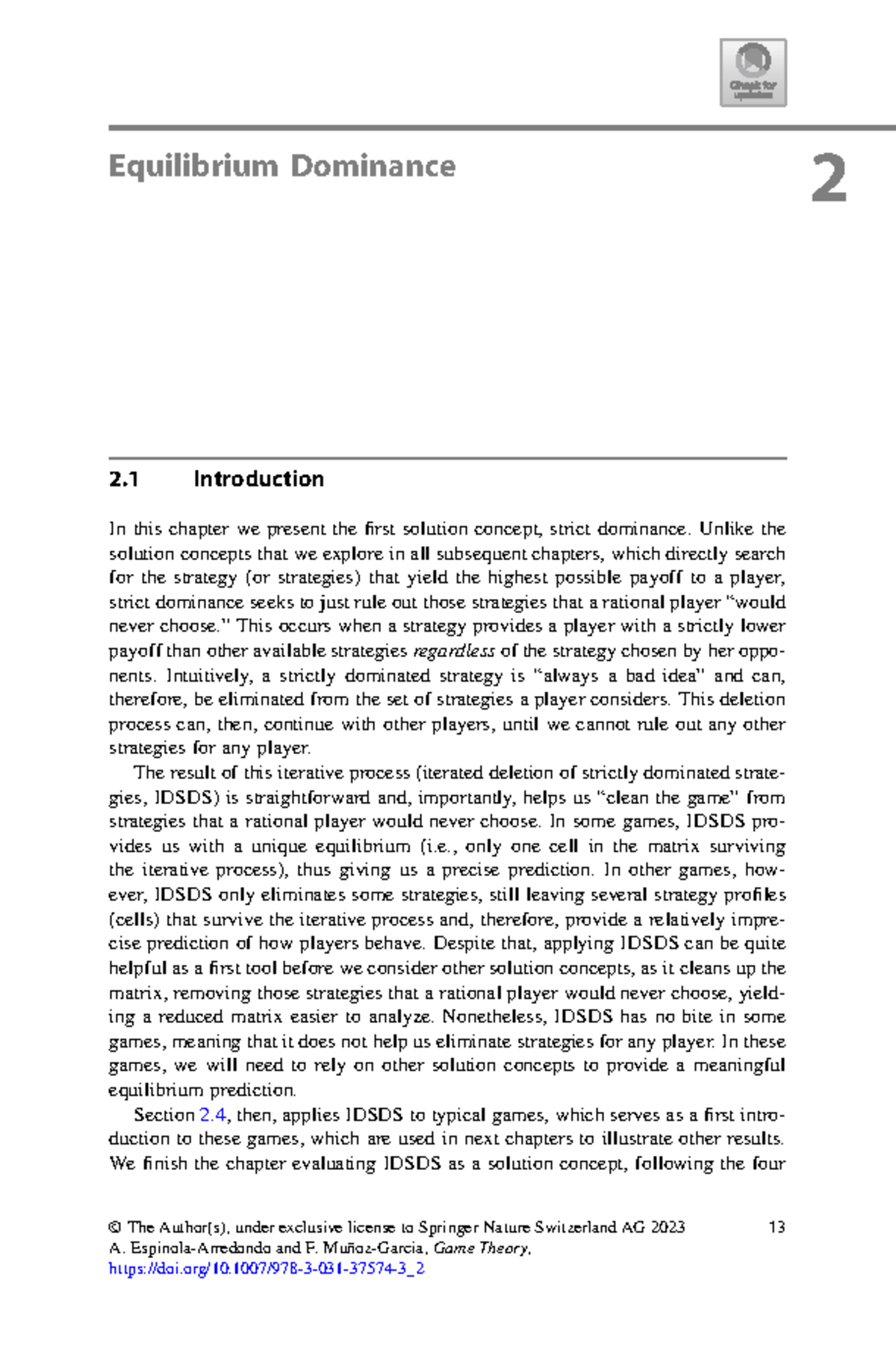 Equilibrium Dominance and Strictly Dominated Strategies in Game Theory ...