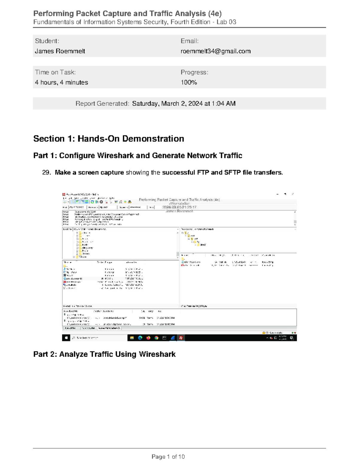 Wireshark Traffic Analysis Guide (4e) - Configuring & Capturing Data ...