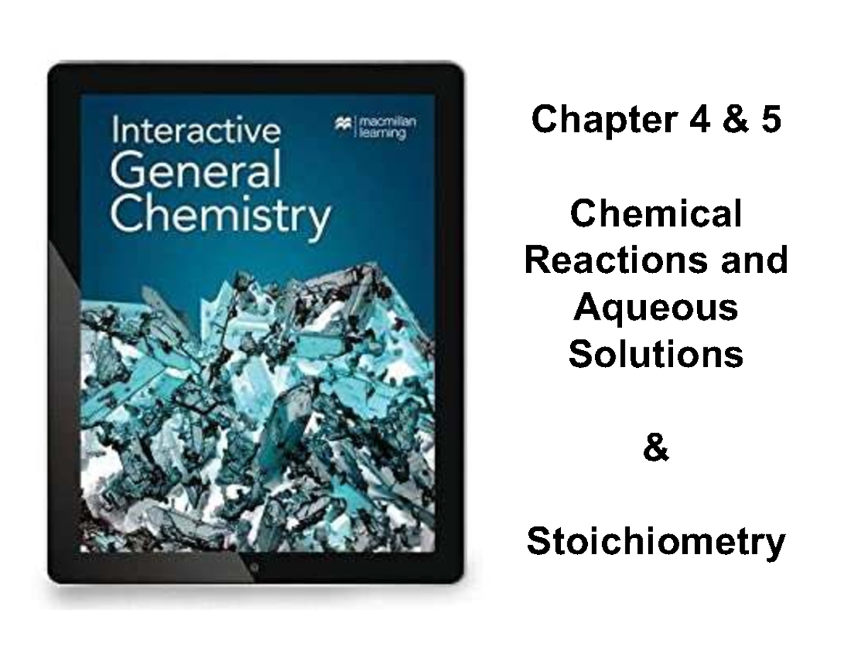 Chemical Reactions & Aqueous Solutions - Chem161 Lecture Notes - Studocu