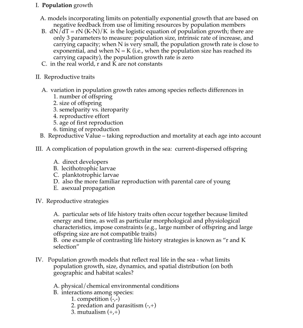 Population Growth Models and Reproductive Strategies in Ecology (BIO ...