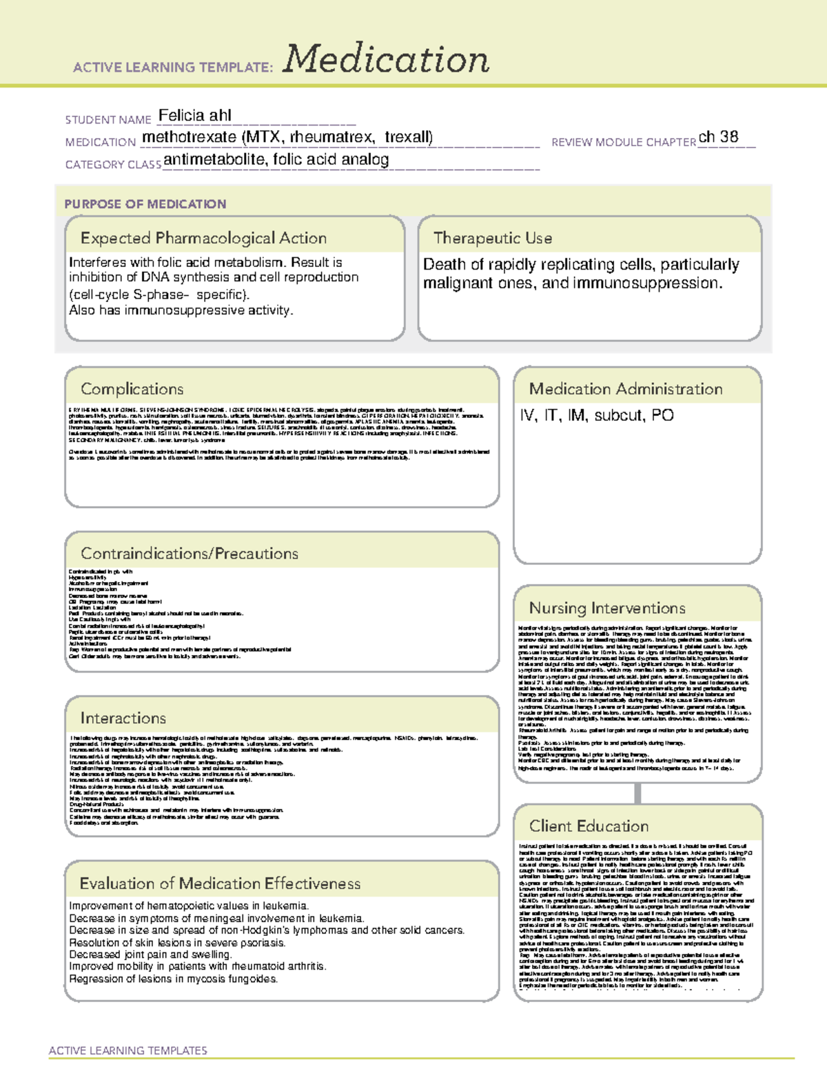 Methotrexate (MTX) Drug Cards: Overview and Nursing Considerations ...
