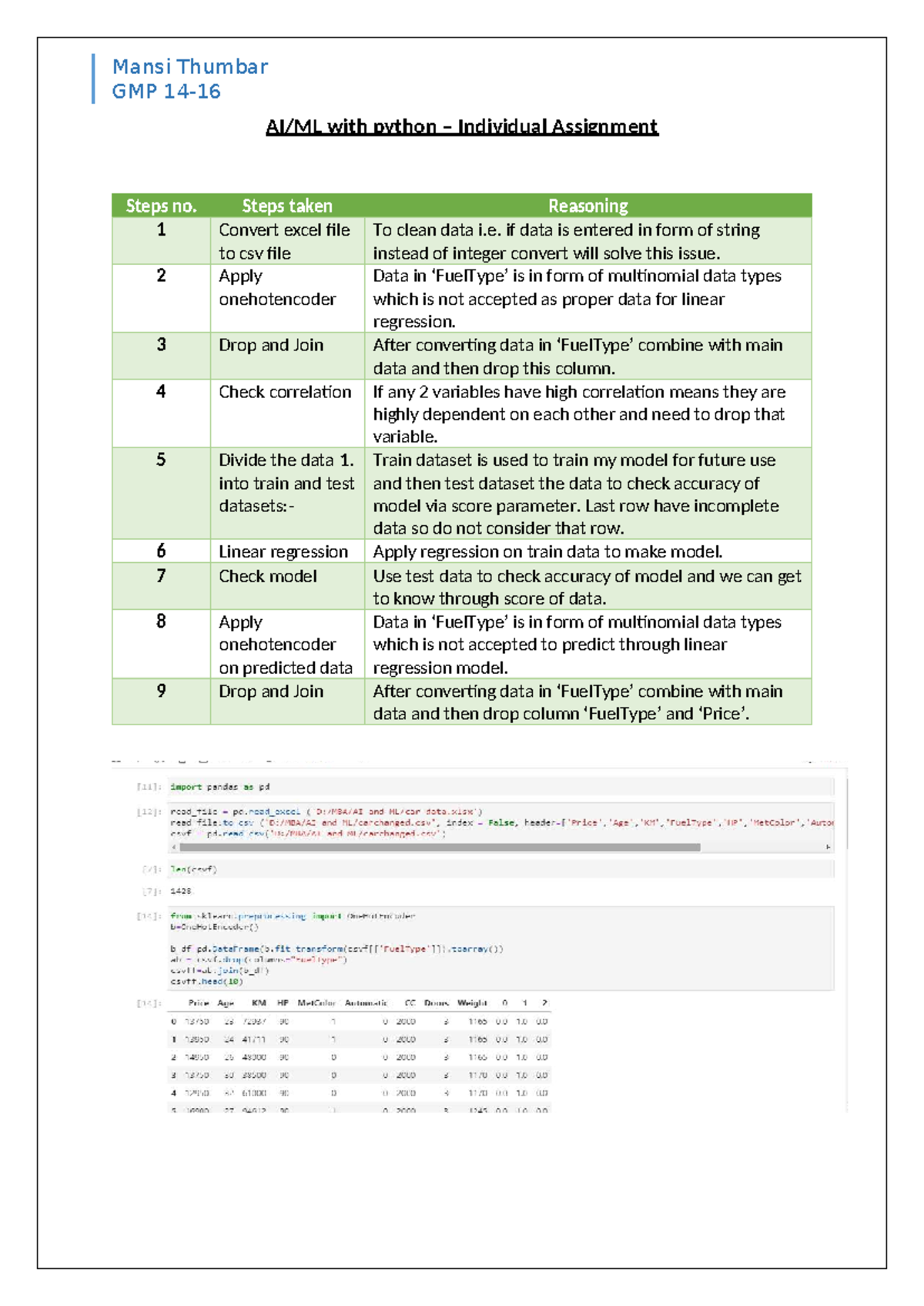 GMP14-16 Individual Assignment: Data Processing Steps with Python - Studocu