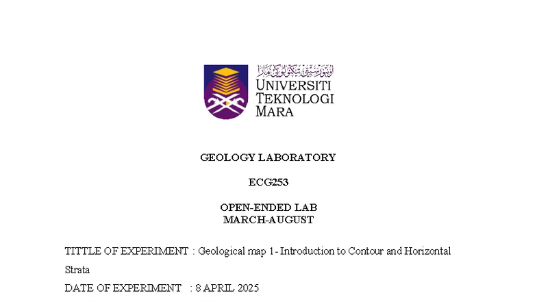 ECG253 Lab Report: Geological Map and Contour Analysis - Studocu