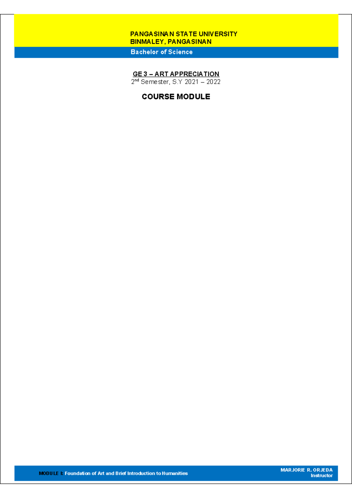 Art Appreciation Study Guide GE 3 - 2nd Sem S.Y. 2021-2022 - Studocu