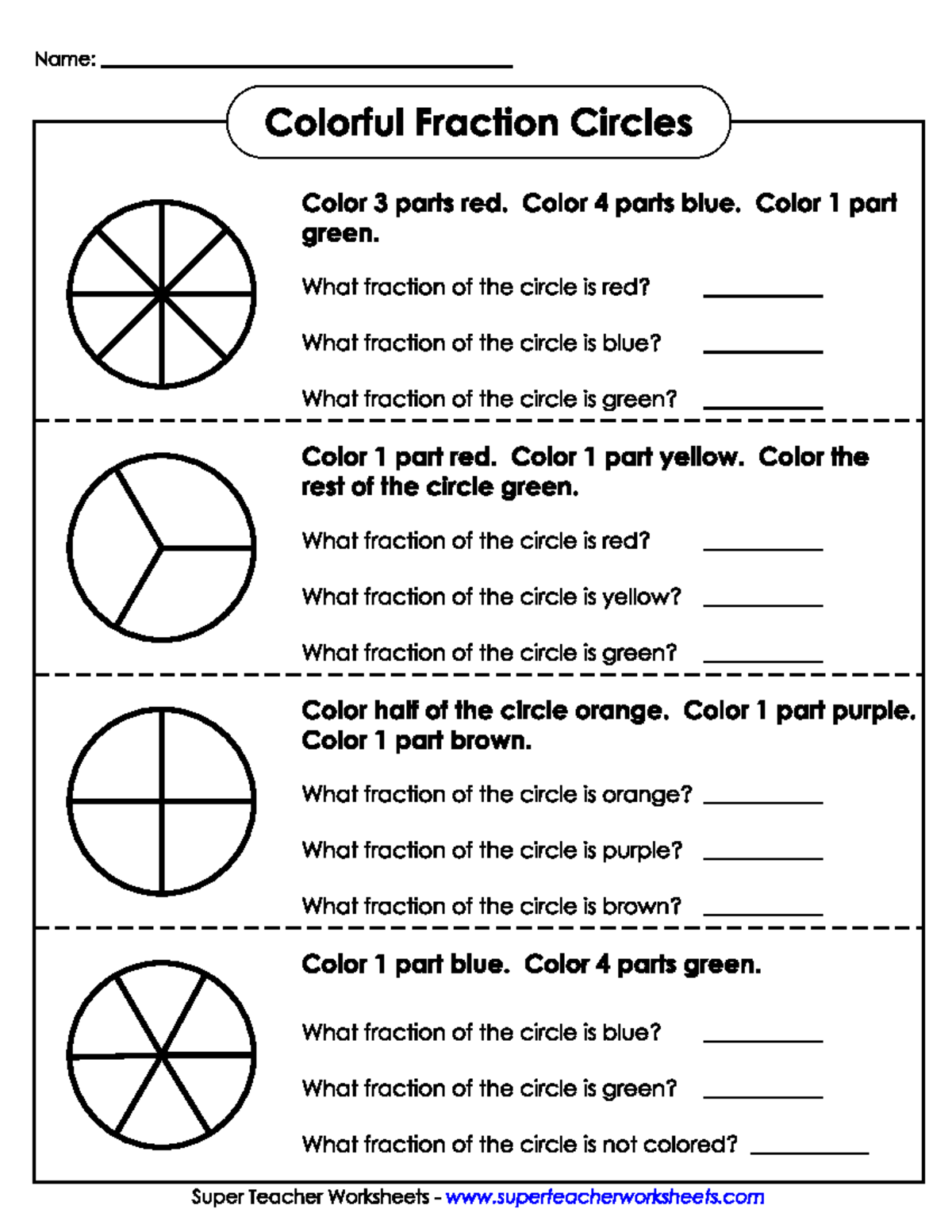 Colorful Fraction Circles: Understanding Fractions and Colors - Studocu