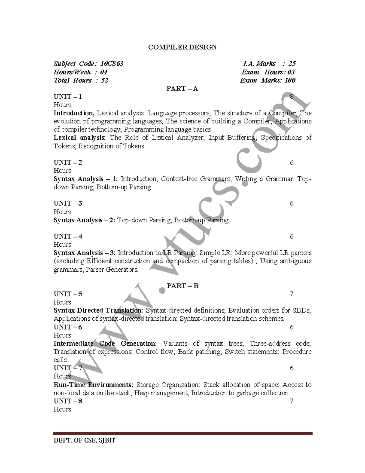 CD R19 UNIT-5: Machine Independent Optimization Notes - Studocu