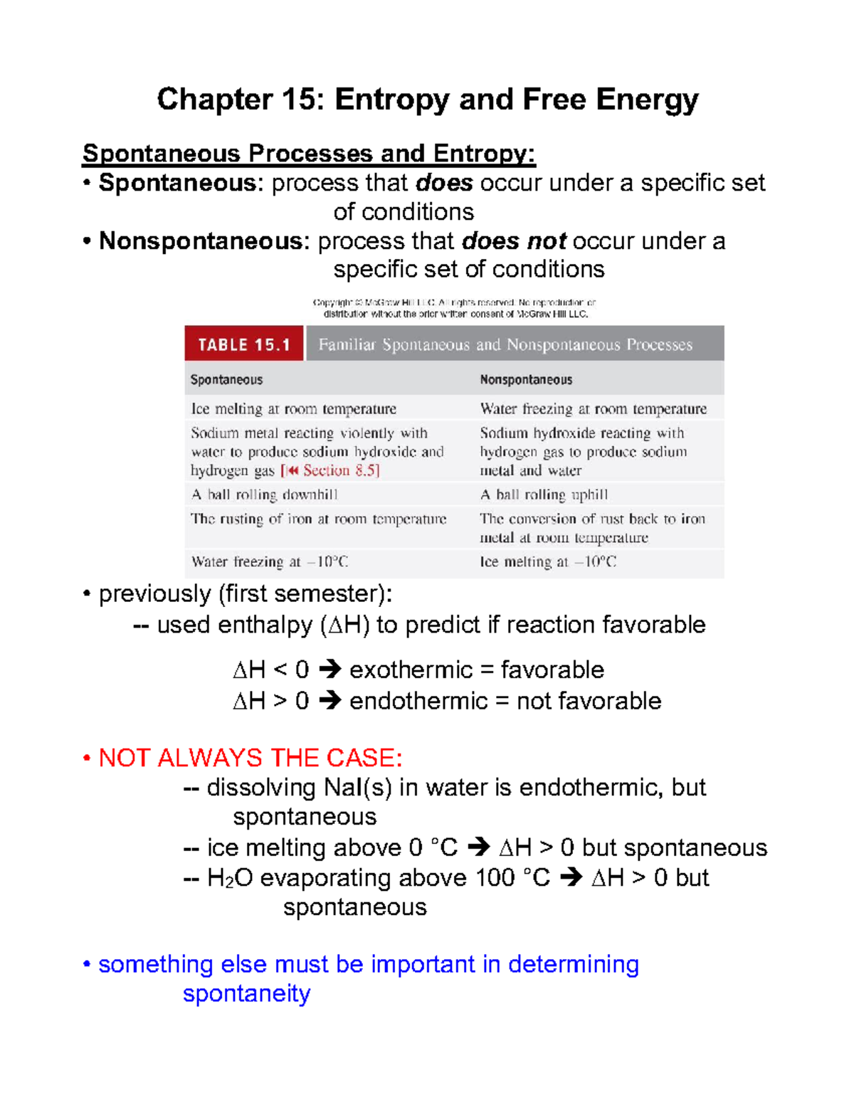 Chap 15 pt1 Entropy basics - Chapter 15: Entropy and Free Energy ...