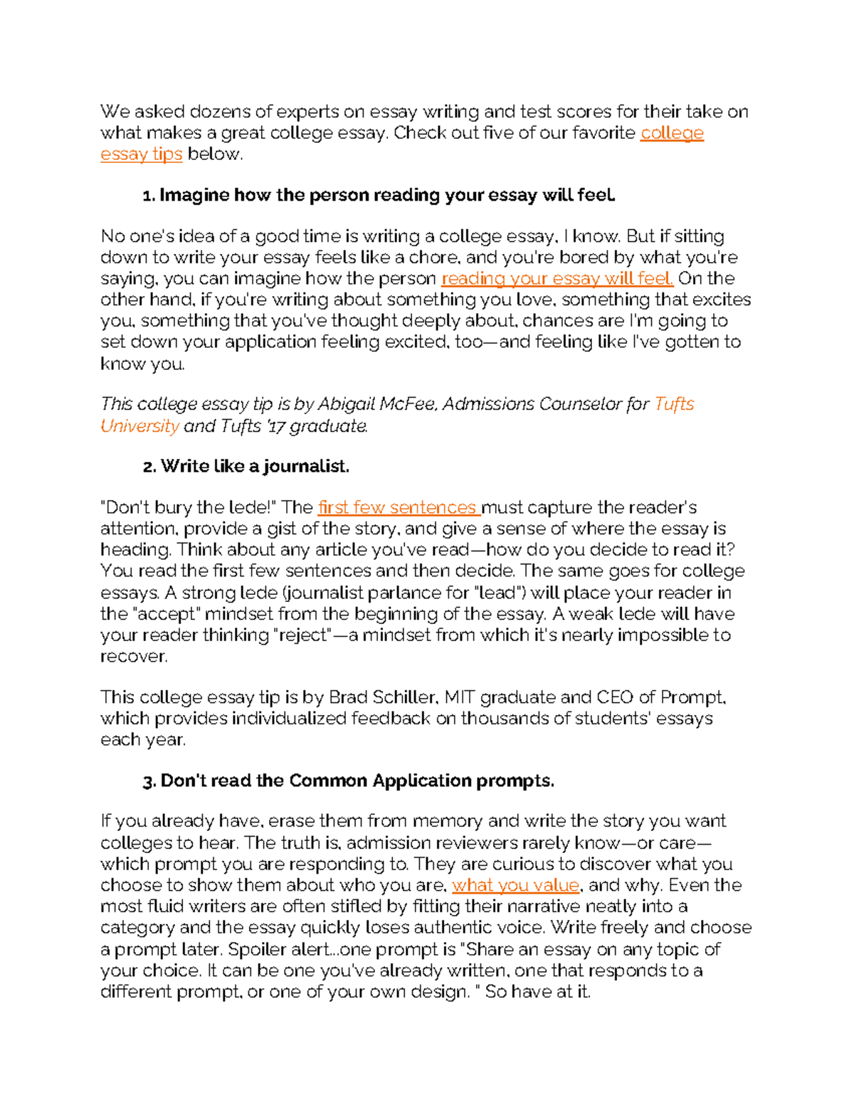 Class Notes 2: College Essay Writing Tips and Strategies - Studocu