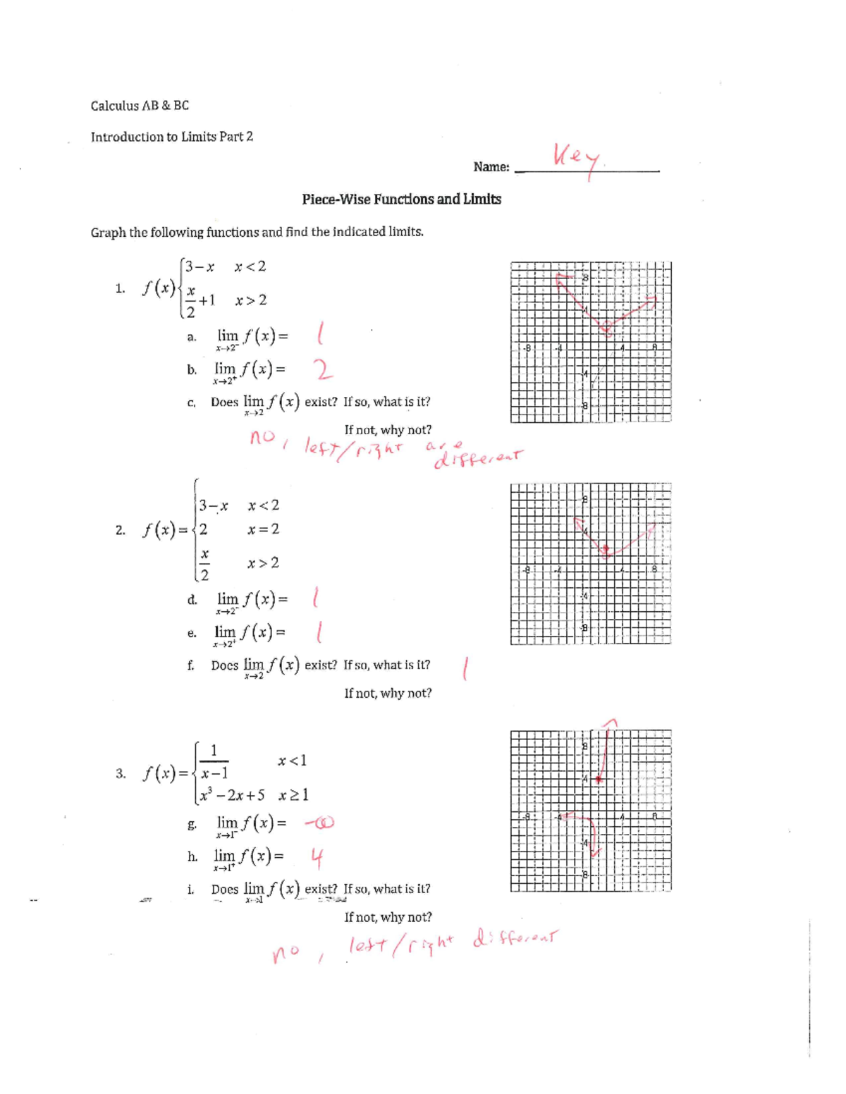 Math Precalculus Lecture Notes: Exploring Limits & Piece-Wise Functions ...