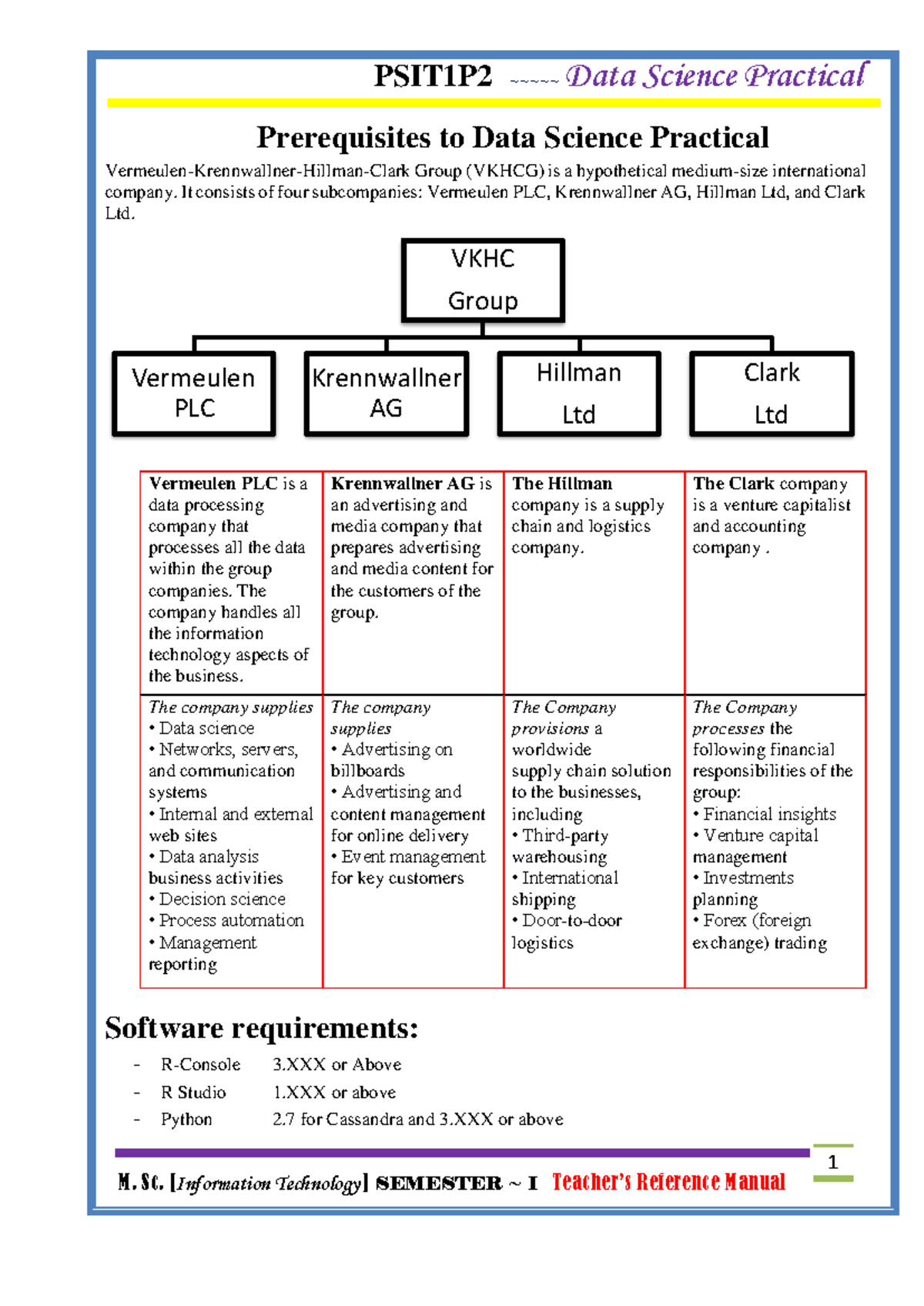 DSManual - pratical notes - 1 Prerequisites to Data Science Practical ...