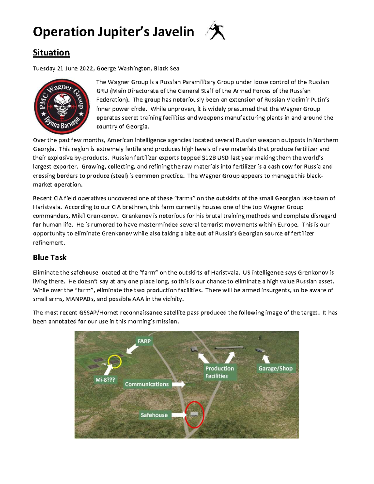 Operation Javelin: Targeting Wagner Group in Georgia - June 2022 - Studocu