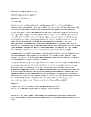 CS 4404 Written Assignment UNIT 5 - CS 4404 ADVANCED NETWORKING AND DATA SECURITY WRITTEN ...