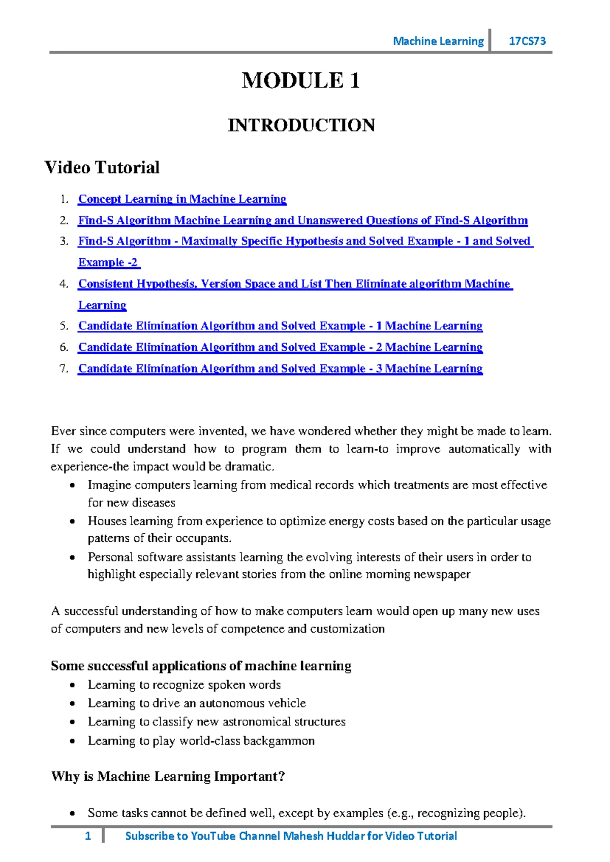 BCS602 Machine Learning Syllabus - Semester 6 Overview - Studocu