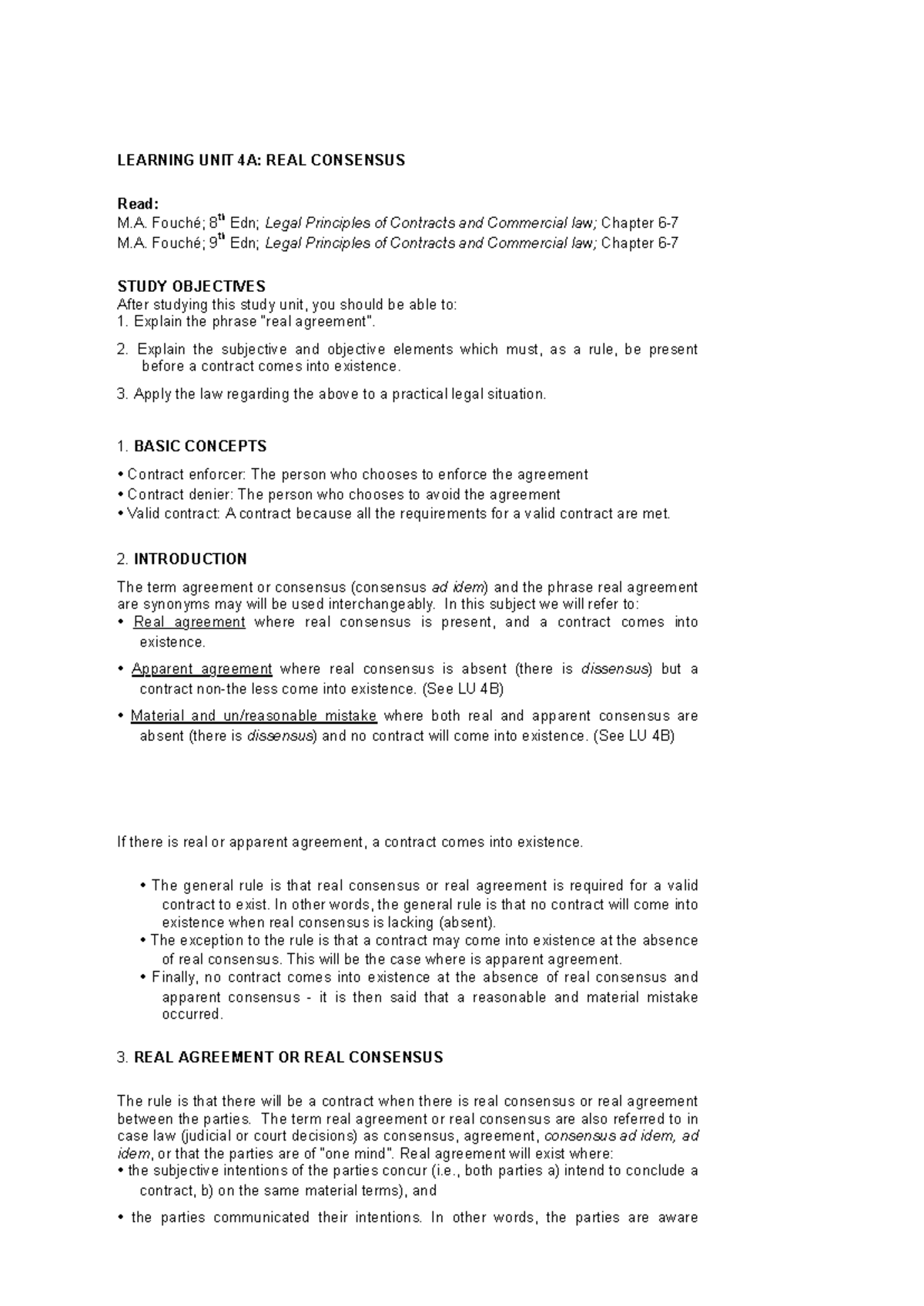 REAL Agreement vs. REAL Consensus: Understanding Contract Formation ...
