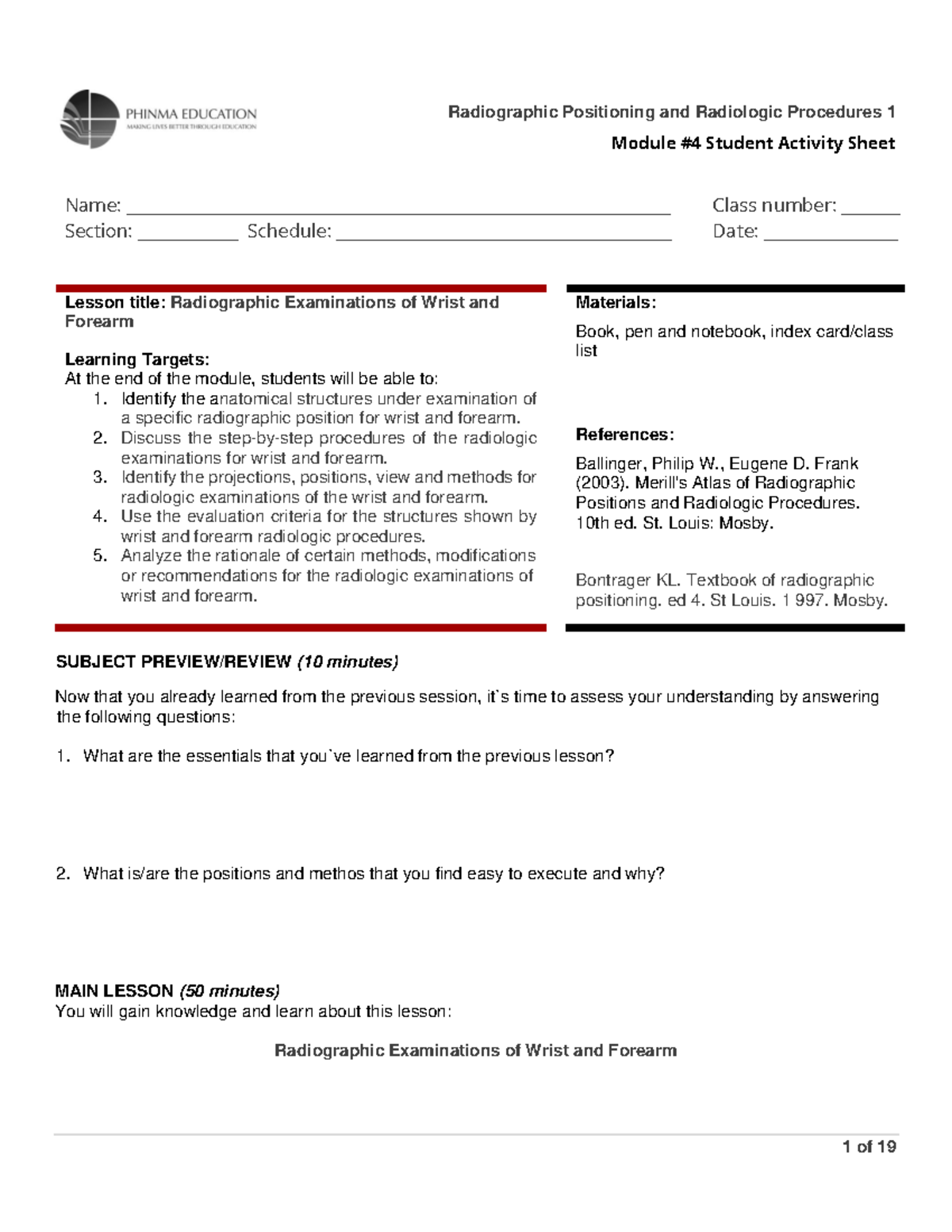 Radiographic Positioning & Procedures 1: Wrist & Forearm Exam Notes ...