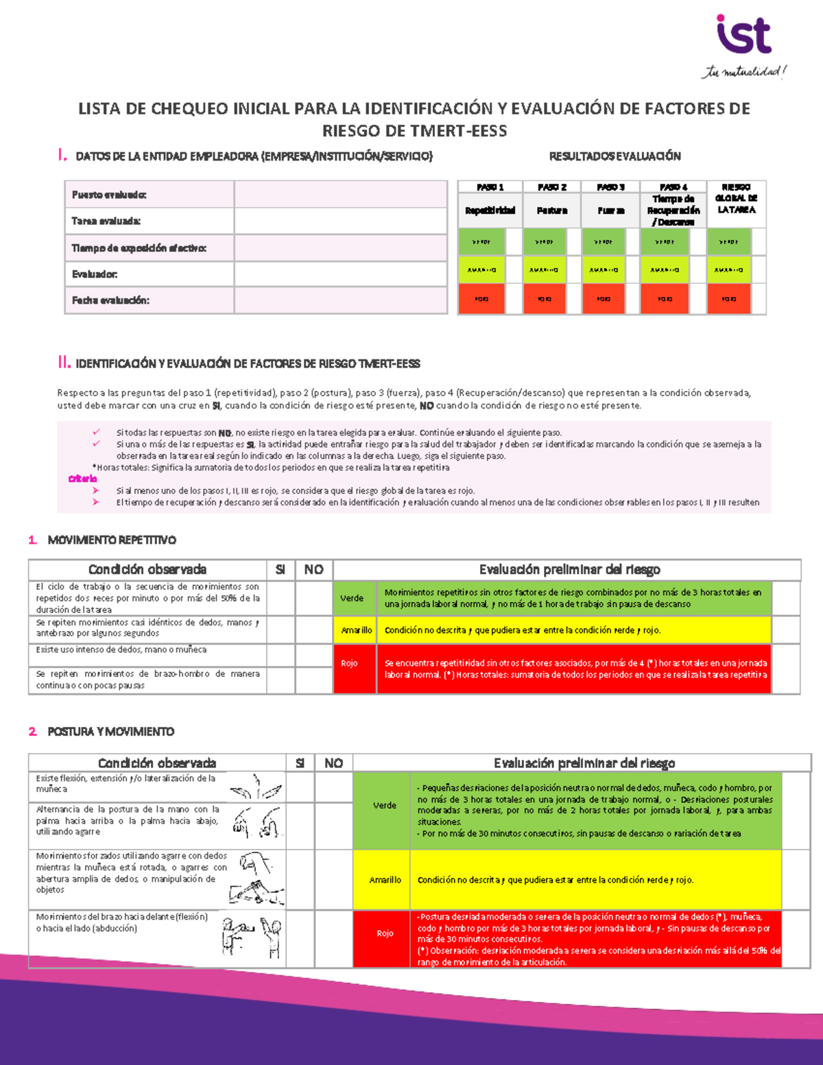 3.A.1 Lista de Chequeo Inicial Tmert - Si todas las respuestas son NO ...