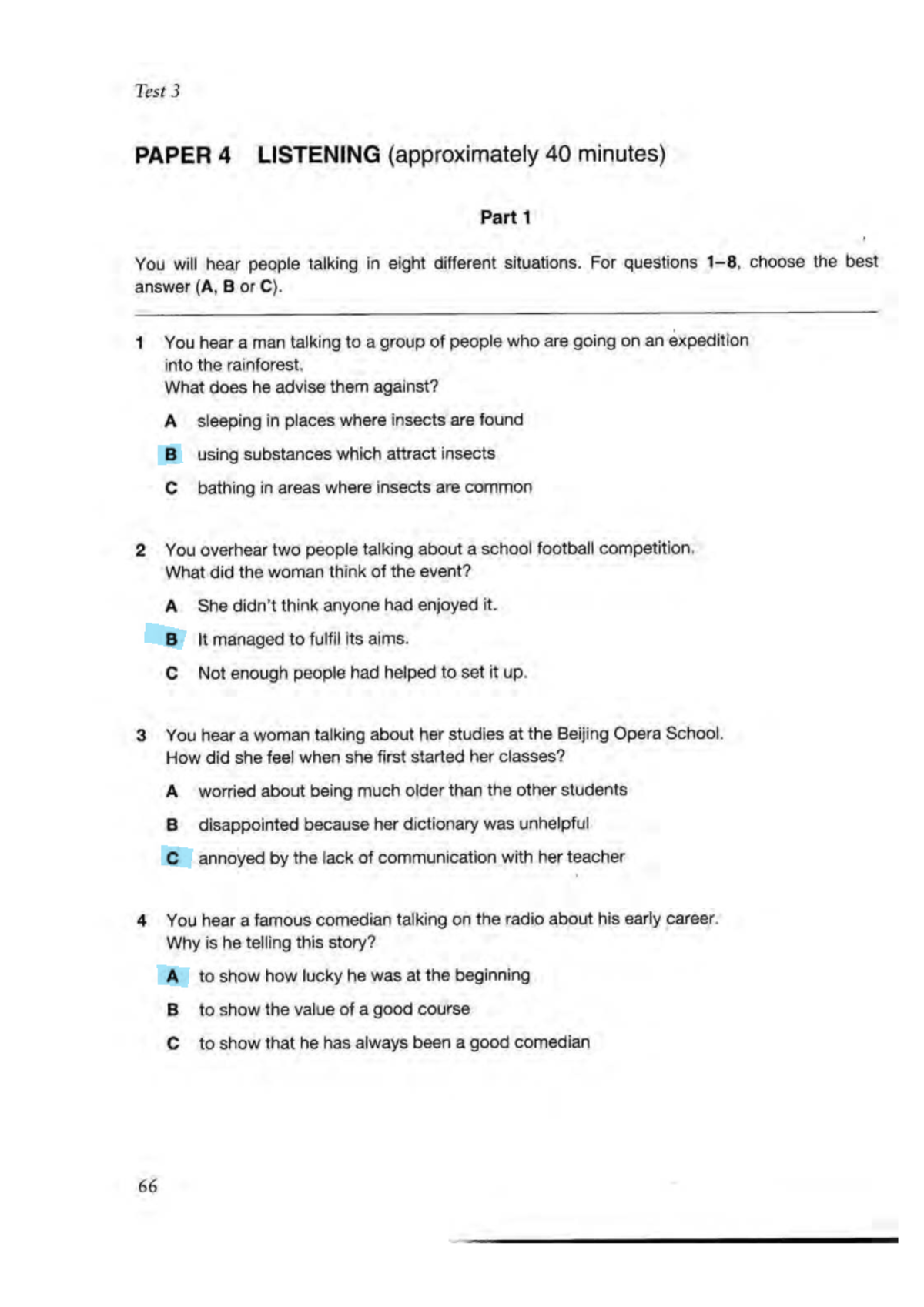Cambridge FCE 3 - test 3 paper 4 - Tin học 10 - Studocu