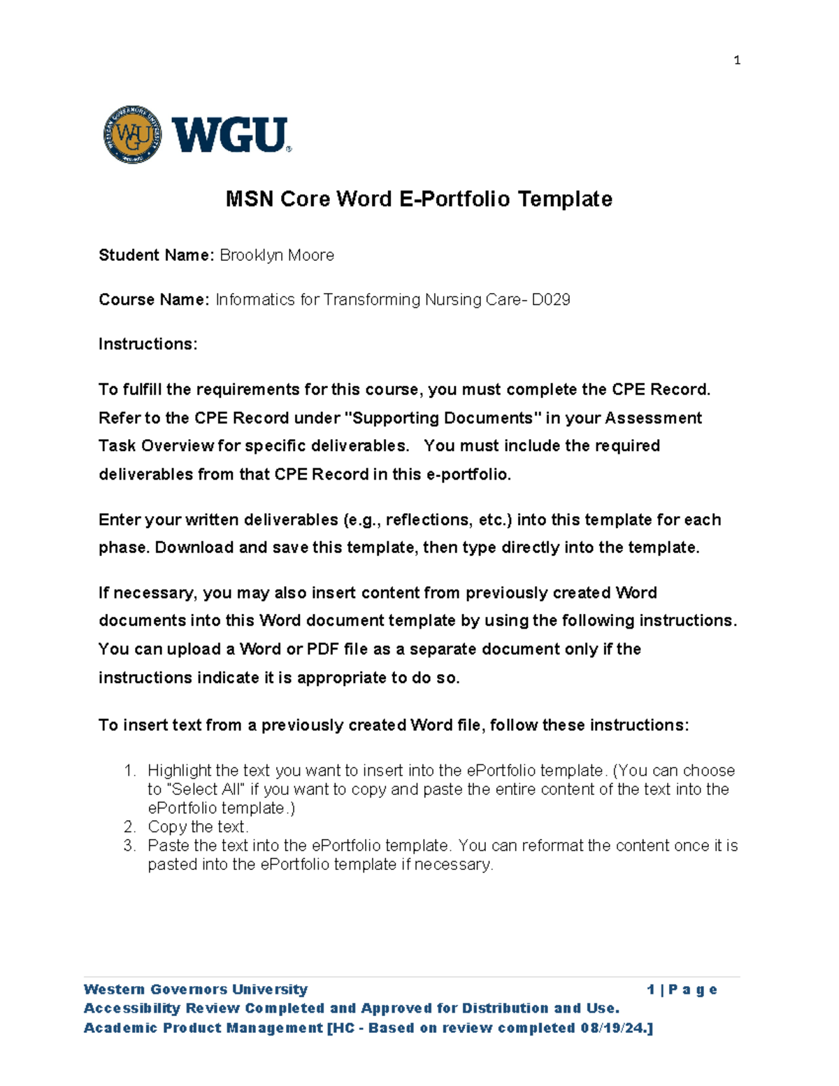 CEM2 D029 - CEM D029 final - MSN Core Word E-Portfolio Template Student ...