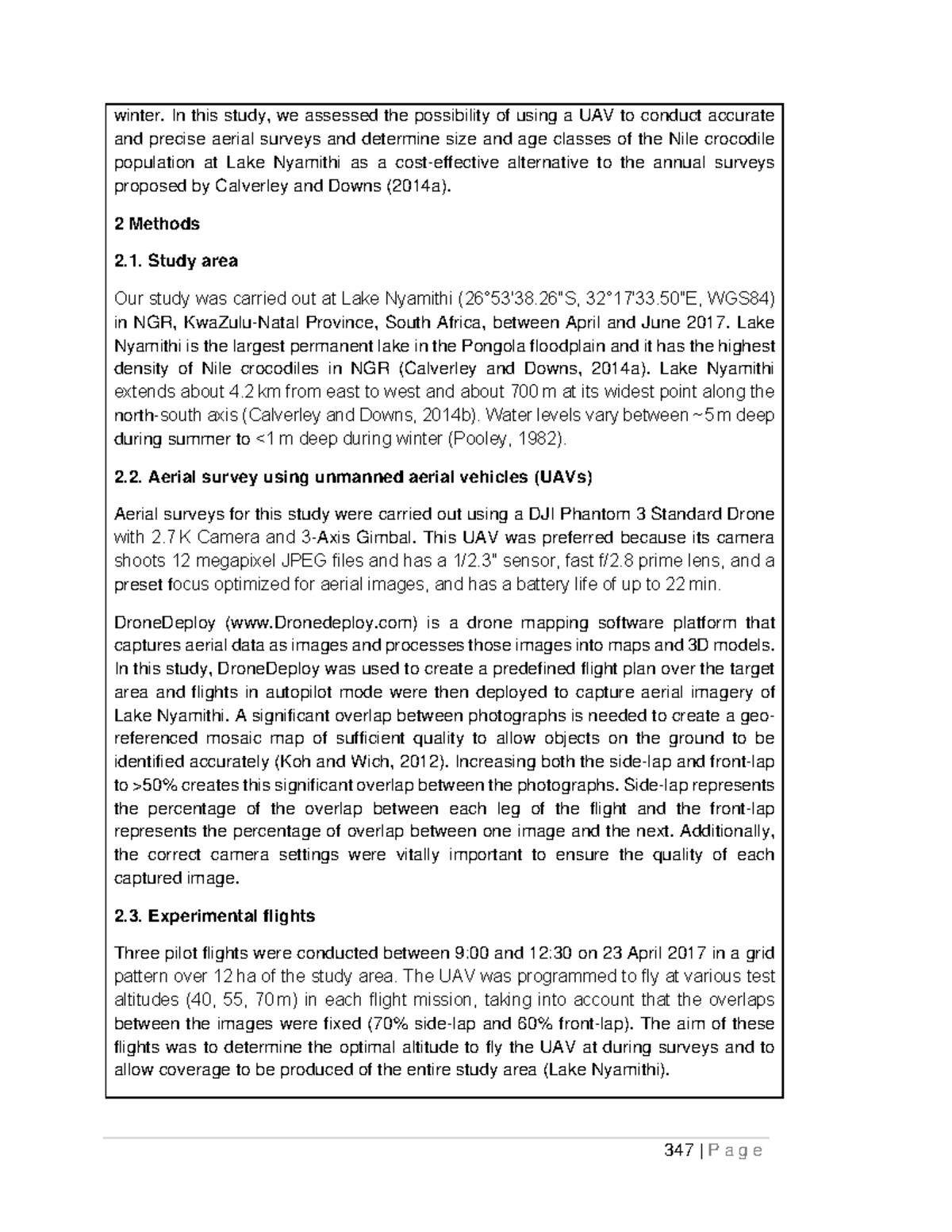 CALN 1508 Study Guide 2025: UAV Aerial Surveys of Nile Crocodiles - Studocu