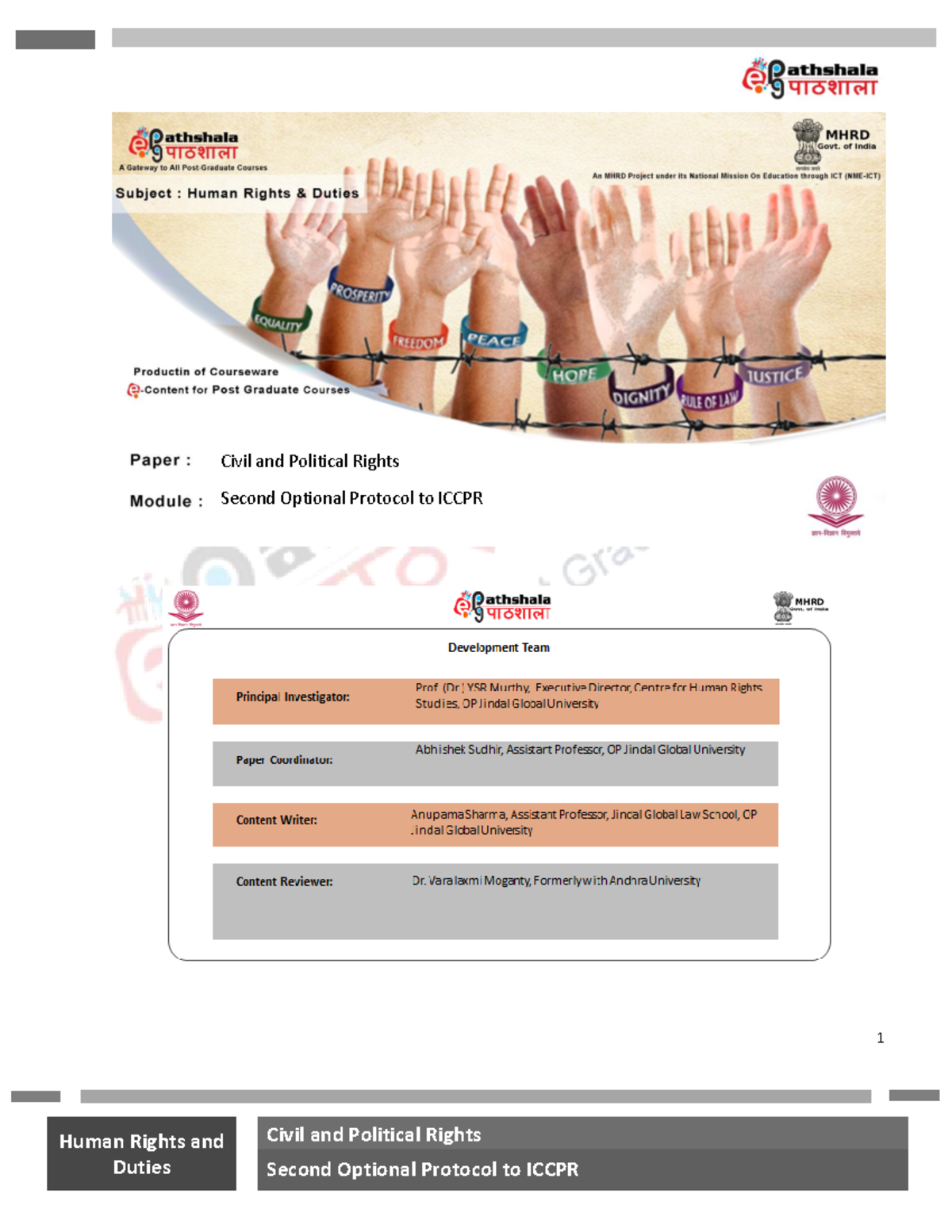 II Optional Protocol: Civil & Political Rights Overview and Analysis ...