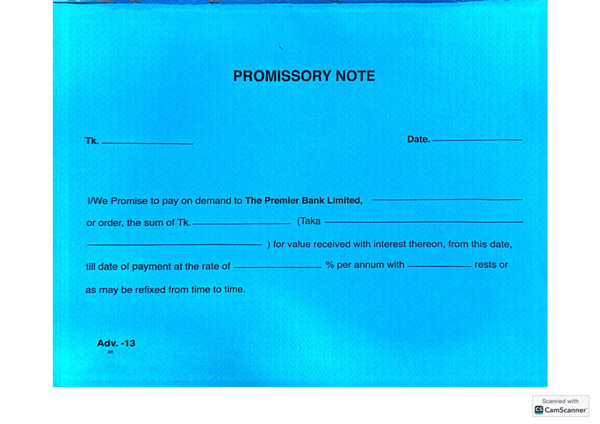 Charge Documents PBL - Final Report on Promissory Notes and Agreements ...