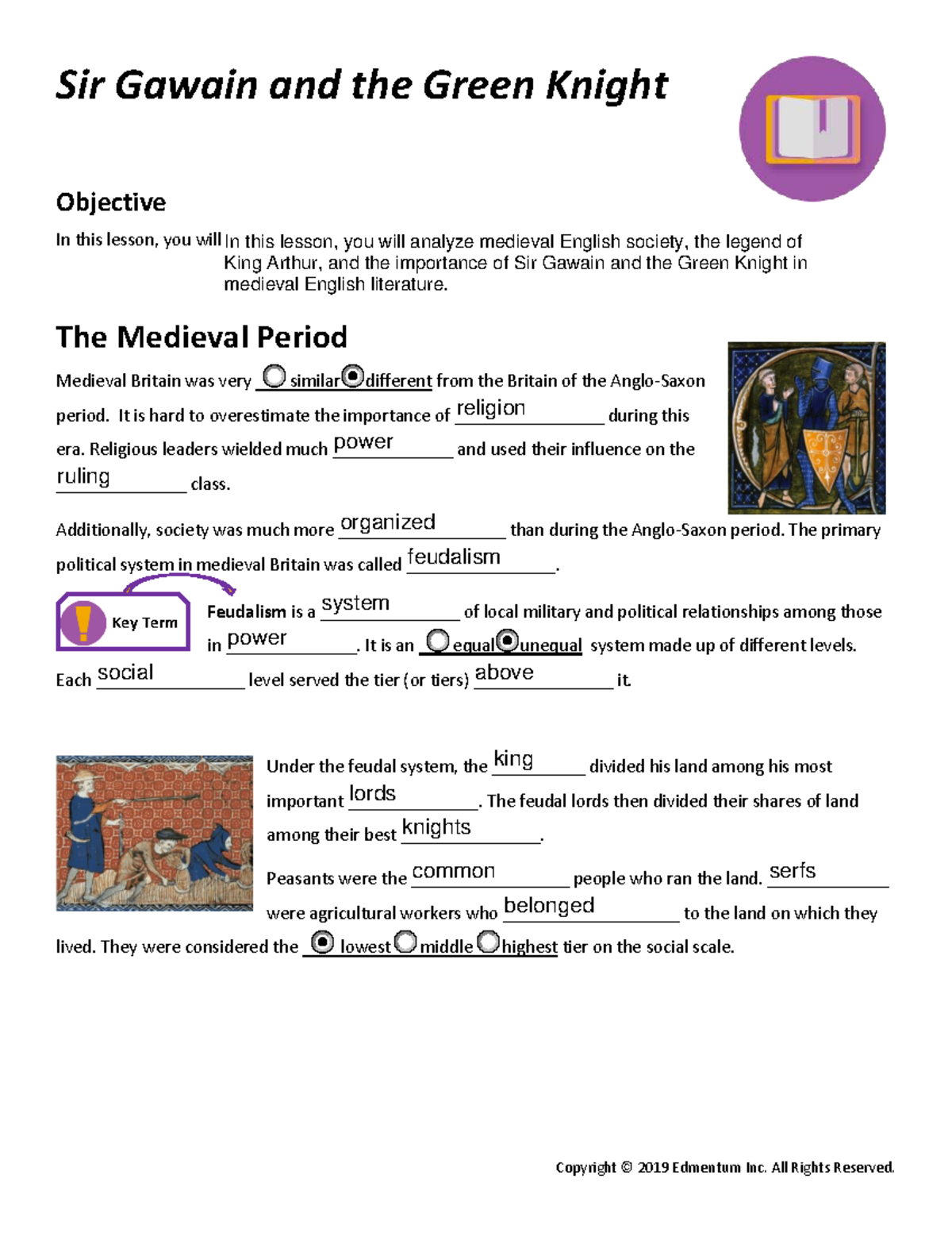 Sir Gawain and the Green Knight: Analyzing Medieval Society and ...
