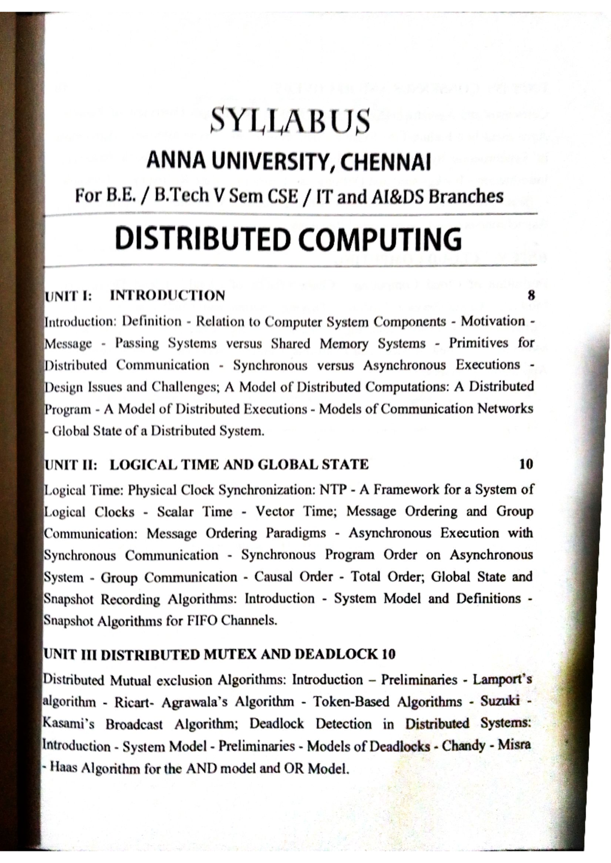 Distributed Computing Syllabus (CSE IT) - Anna University - Studocu Distributed Computing Syllabus (CSE IT) - Anna University - Studocu