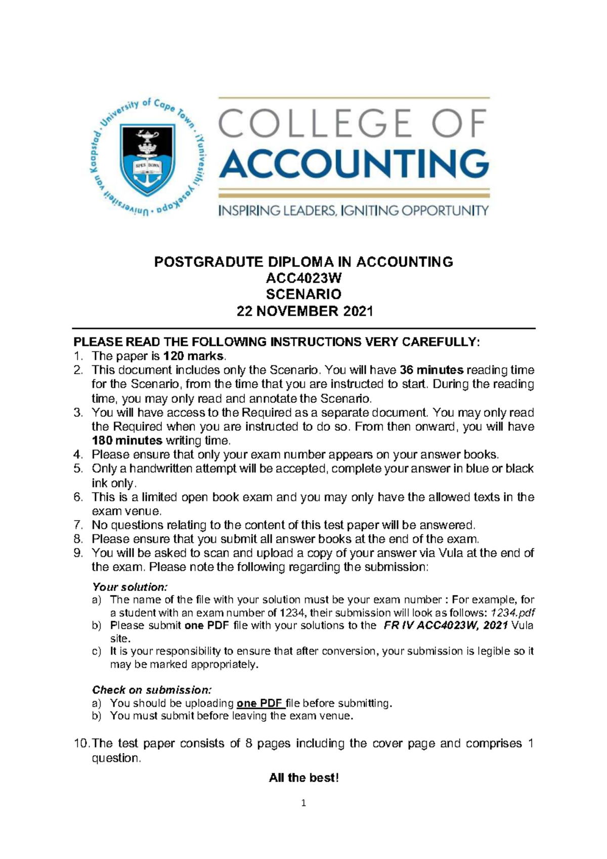 Final Exam ACC4023W: EOH Group Financial Analysis & Reporting 2021 ...