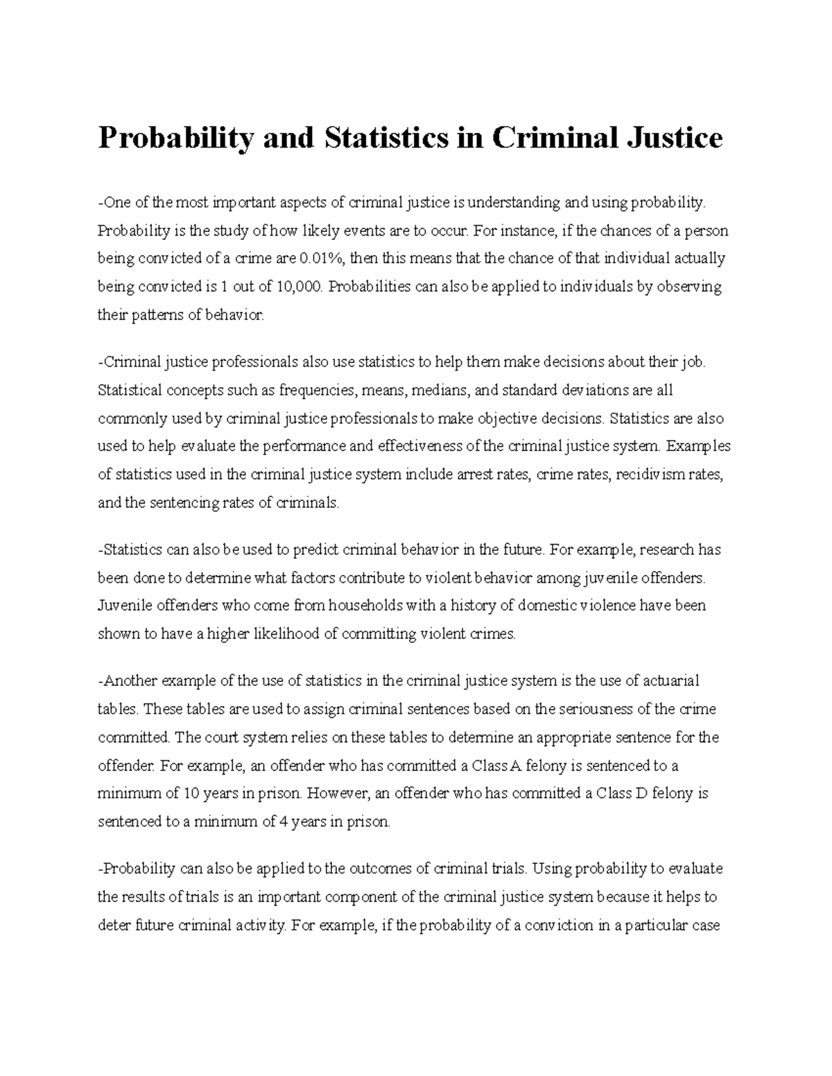 Law Notes 4: Probability, Statistics, and the Judicial Process - Studocu