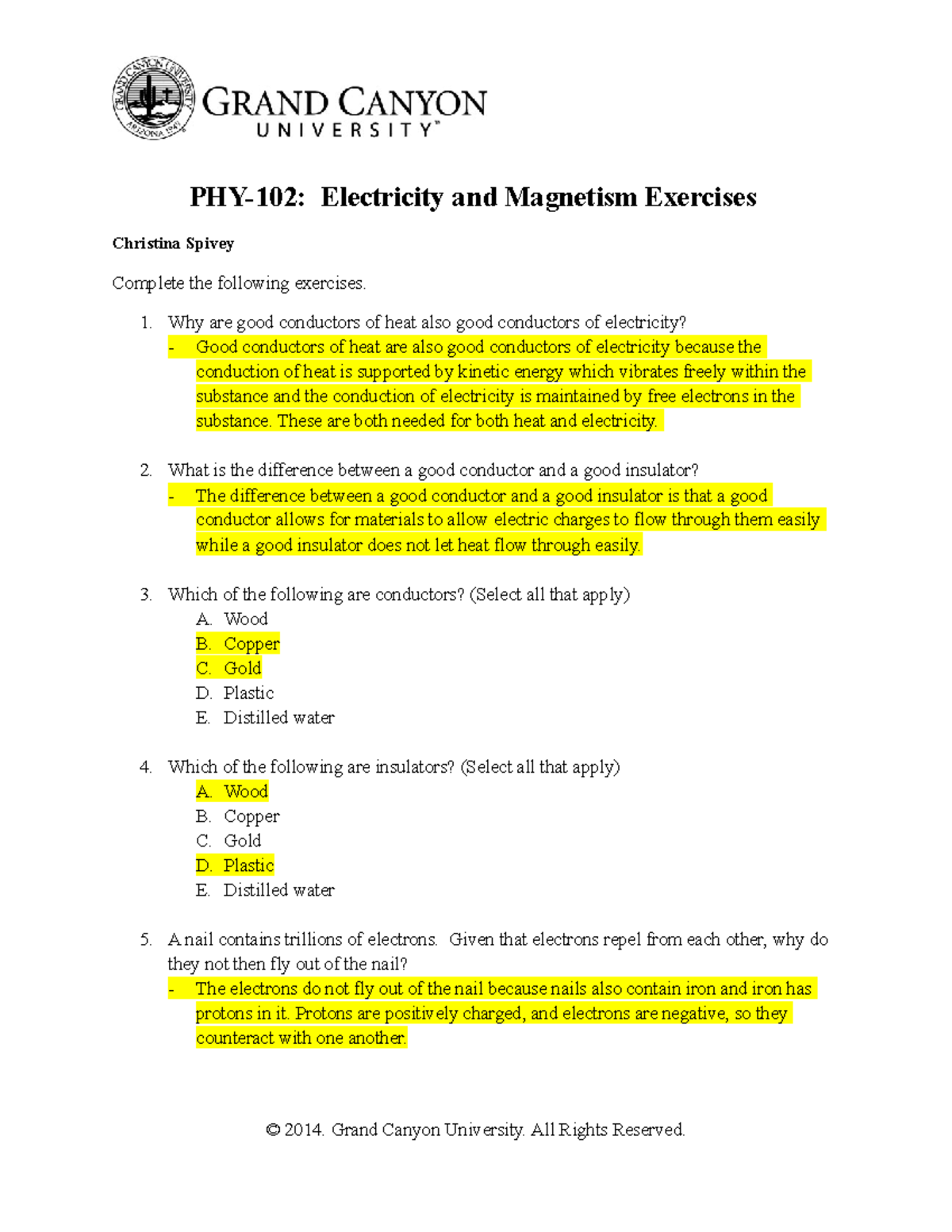PHY 102 RS Electricityand Magnetism Exercises - PHY-102: Electricity ...