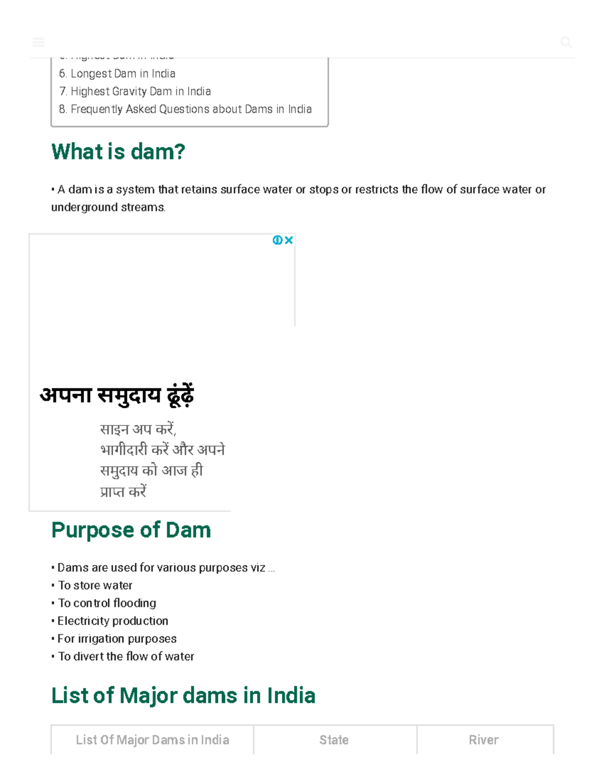 [PDF]Updated List of dams in India with river and state 2022 - What is ...