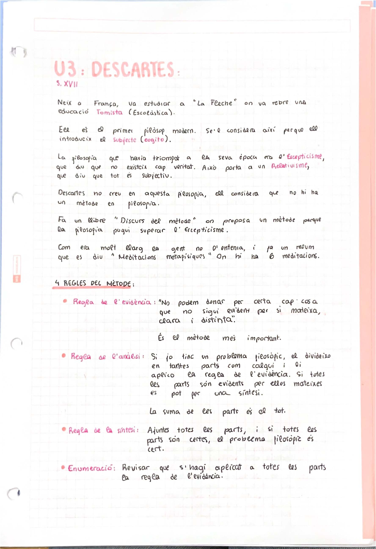 U3: Meditacions de Descartes i el Mètode Filosòfic - Studocu