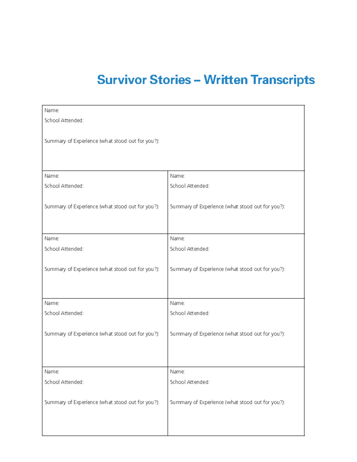 Survivor Narratives from Residential Schools: Voices of Resilience ...