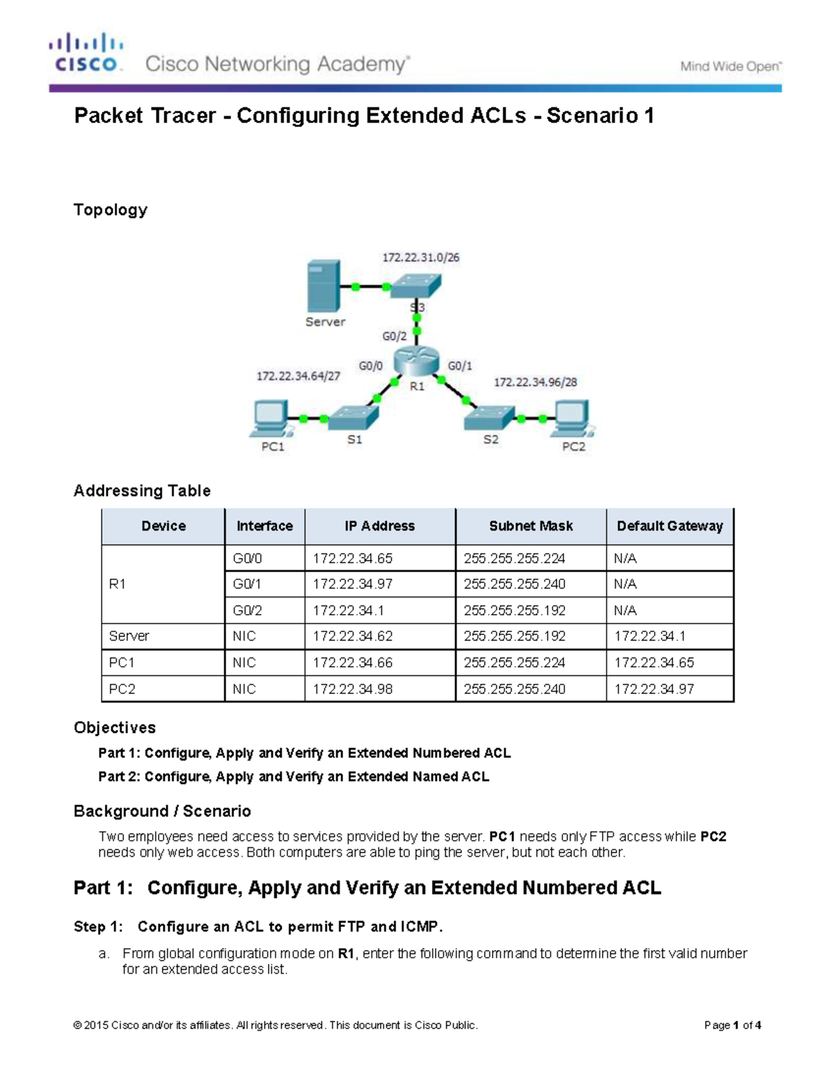 Lab 3: Network Security Configuration and ACL Verification Guide - Studocu